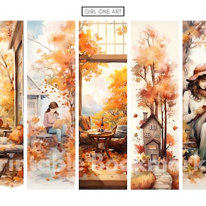Autumn Reading Printable Bookmarks Bundle Downloadable PNG JPG ...
