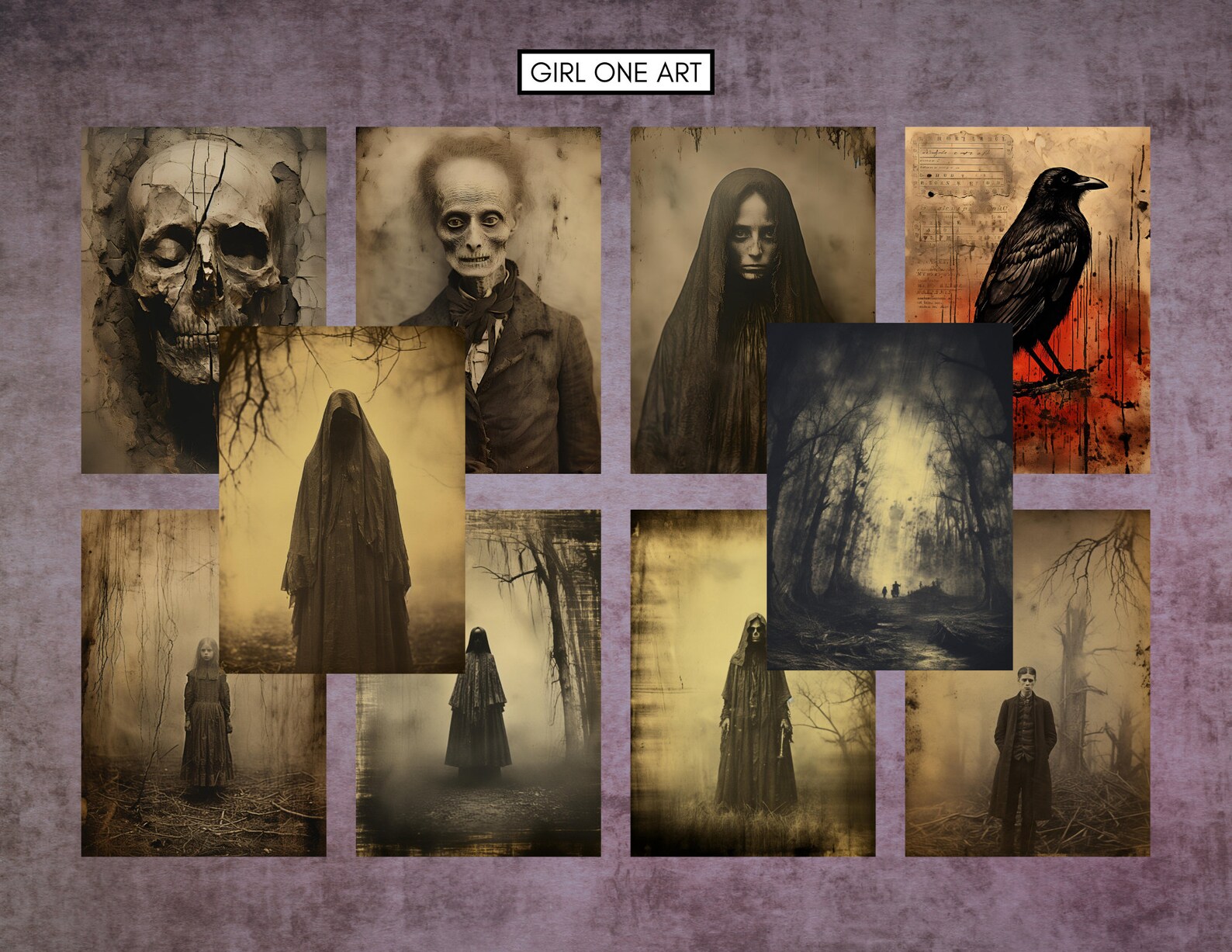 Dark Gothic Junk Journal Pages Instant Download Digital Scrapbook Paper ...