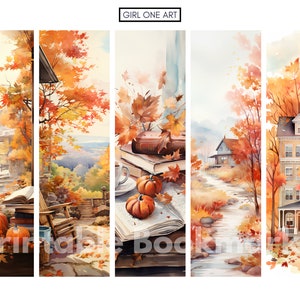 Autumn Reading Printable Bookmarks Bundle Downloadable PNG JPG ...