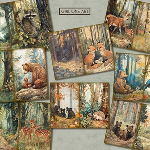 Woodland Junk Journal Kit Digital Download Scrapbook Paper Forest Fairy ...