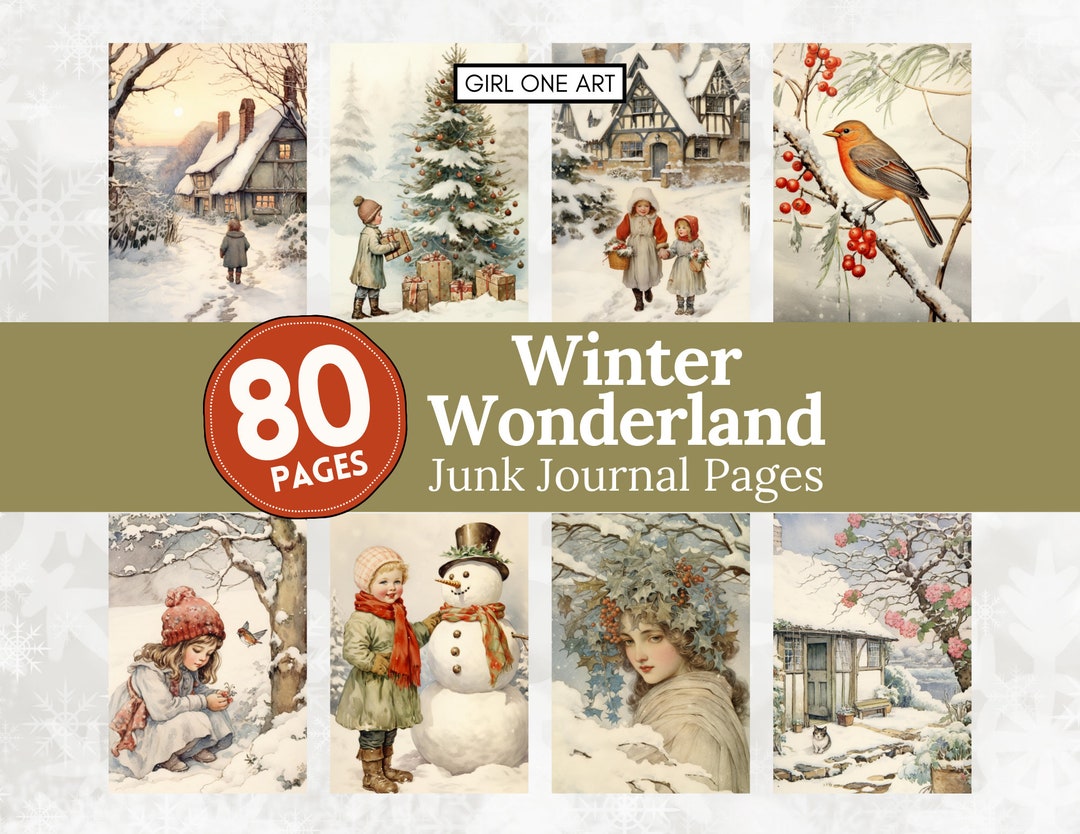 Winter Junk Journal Pages Instant Download Digital Pastel Christmas ...