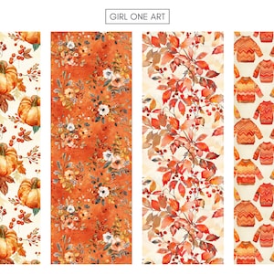 Autumn Printable Paper Seamless Fall Leaves Junk Journal Digital ...