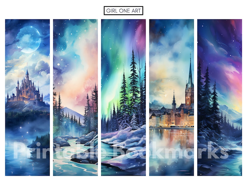 Night Sky Printable Bookmark Bundle Digital Download PNG JPG Print ...
