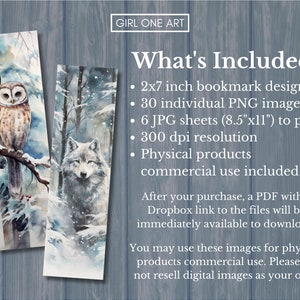 Winter Forest Printable Bookmark Bundle PNG & JPG Print and Cut ...
