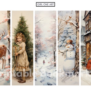 Winter Wonderland Printable Bookmark Bundle PNG JPG Holiday Stocking ...