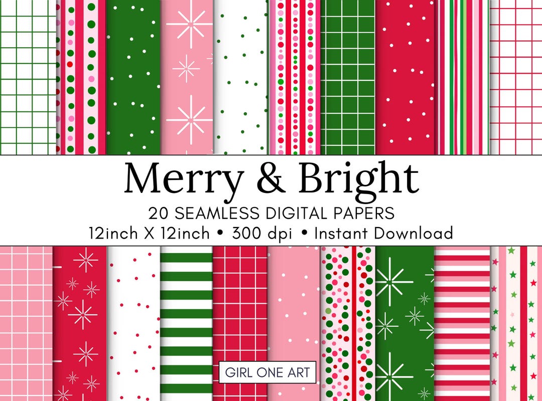 Christmas Seamless Paper: Holiday Patterns, Scrapbook Paper (digital ...
