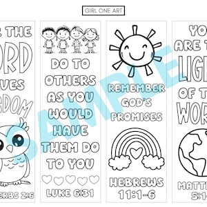 Bible Verse Coloring Bookmark Set Printable Christian Faith Bible Study ...