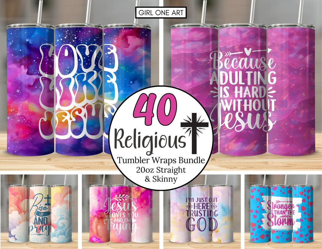 Religious Bible Verse Tumbler Wrap Bundle 20oz Skinny & Straight ...