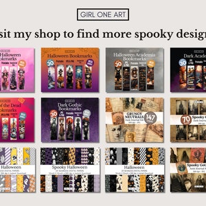 Cute Halloween Printable Bookmarks Bundle Digital Download PNG JPG ...