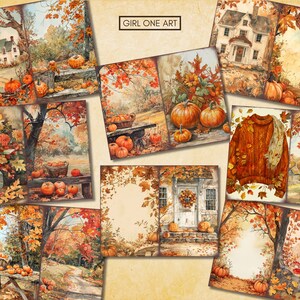 Cozy Autumn Junk Journal Kit Digital Download JPG Scrapbook Paper Fall ...