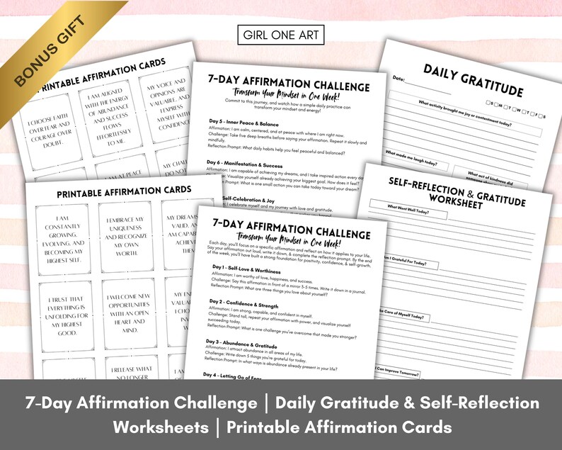 365 Daily Affirmations Bundle: Printable Mindfulness & Journaling (PDF ...