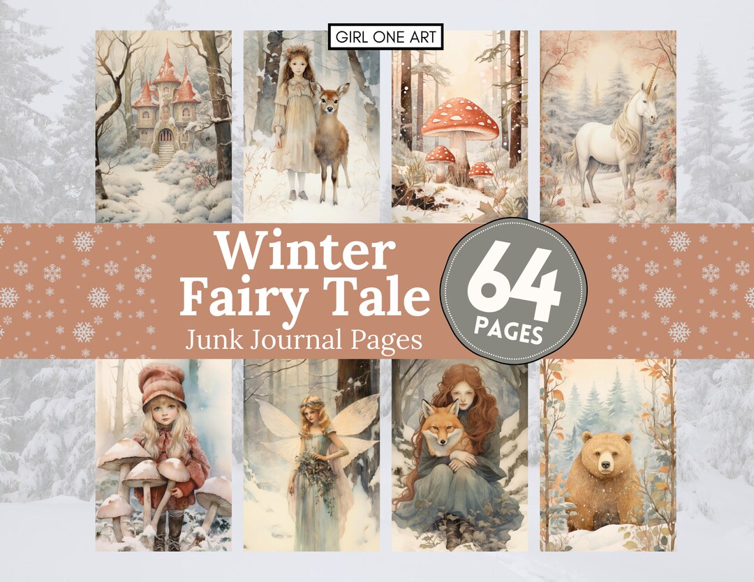 Winter Fairy Tale Junk Journal Pages Instant Download Digital Christmas ...