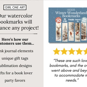 Winter Forest Printable Bookmark Bundle PNG & JPG Print and Cut ...