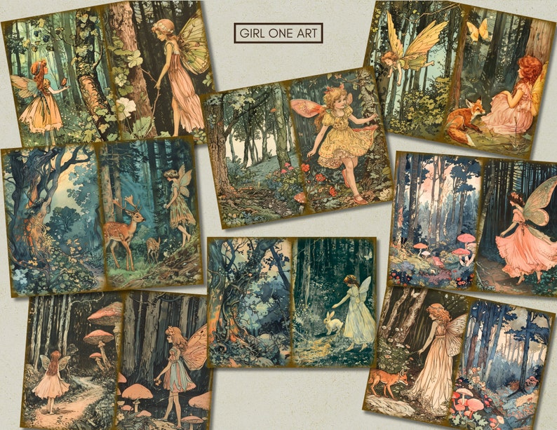 Woodland Fairies Junk Journal Digital Download Scrapbook Paper Forest ...