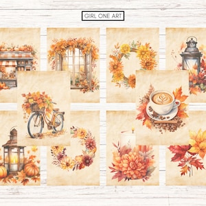 Autumn Junk Journal Pages Instant Download Digital Scrapbook Paper Kit ...