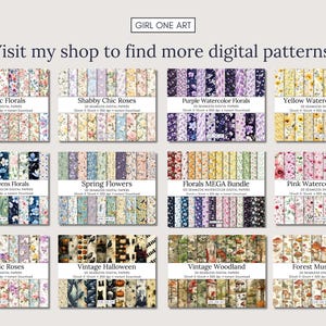 Vintage Blooms Printable Paper Seamless JPG Shabby Chic Digital ...