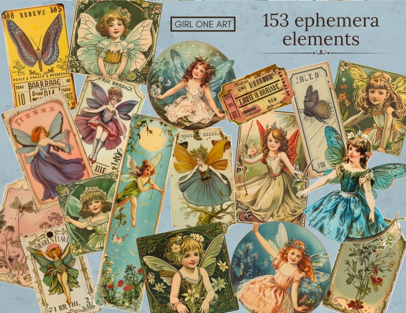 Vintage Fairies Junk Journal Kit Instant Download Digital Scrapbook ...