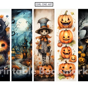 Cute Halloween Printable Bookmarks Bundle Digital Download PNG JPG ...