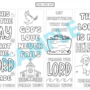 Bible Verse Coloring Bookmark Set Printable Christian Faith Bible Study ...