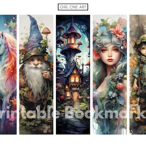 Fantasy Fairy Tale Printable Bookmarks Bundle Digital Download PNG JPG ...