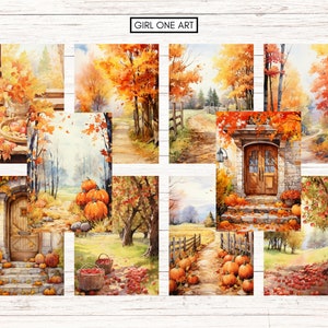Autumn Junk Journal Pages Instant Download Digital Scrapbook Paper Kit ...