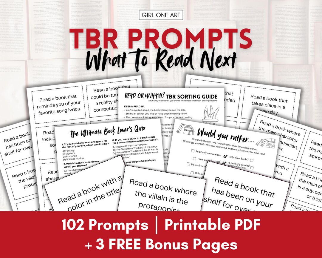 TBR Prompts: Reading Challenge Cards With Bookish Quiz & Activities ...