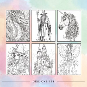 Fantasy Coloring Pages, Unicorns, Mermaids, Dragons, Fairies, Stress ...