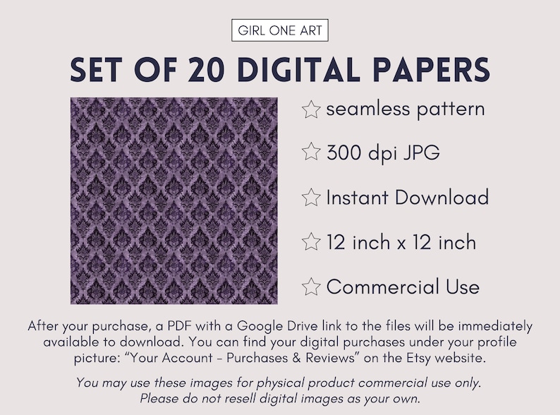 Dark Gothic Seamless Papers Digital Download Commercial Use Vintage ...