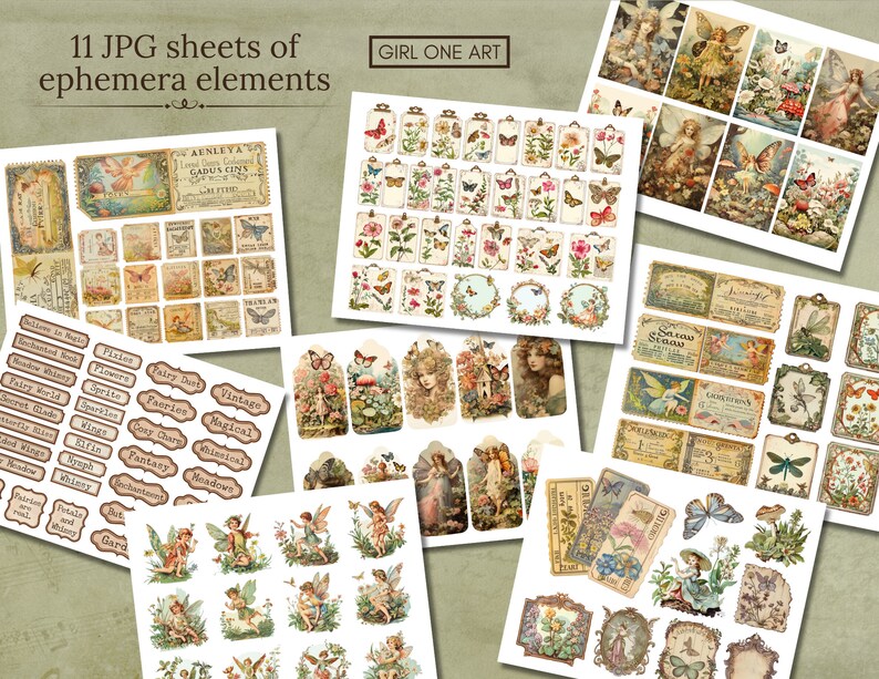 Fairy Garden Junk Journal Kit Instant Download Digital Scrapbook Paper ...