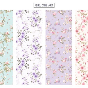 Shabby Chic Pastels Printable Paper Seamless Romantic Floral Digital ...