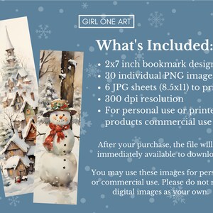 Winter Wonderland Printable Bookmark Bundle PNG JPG Holiday Stocking ...