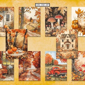 Cozy Autumn Junk Journal Pages Digital Download JPG Scrapbook Paper Kit ...