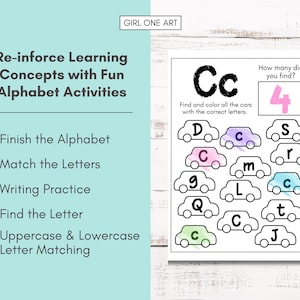 Alphabet Worksheets Printable Tracing Coloring Homeschool Teacher Kids ...