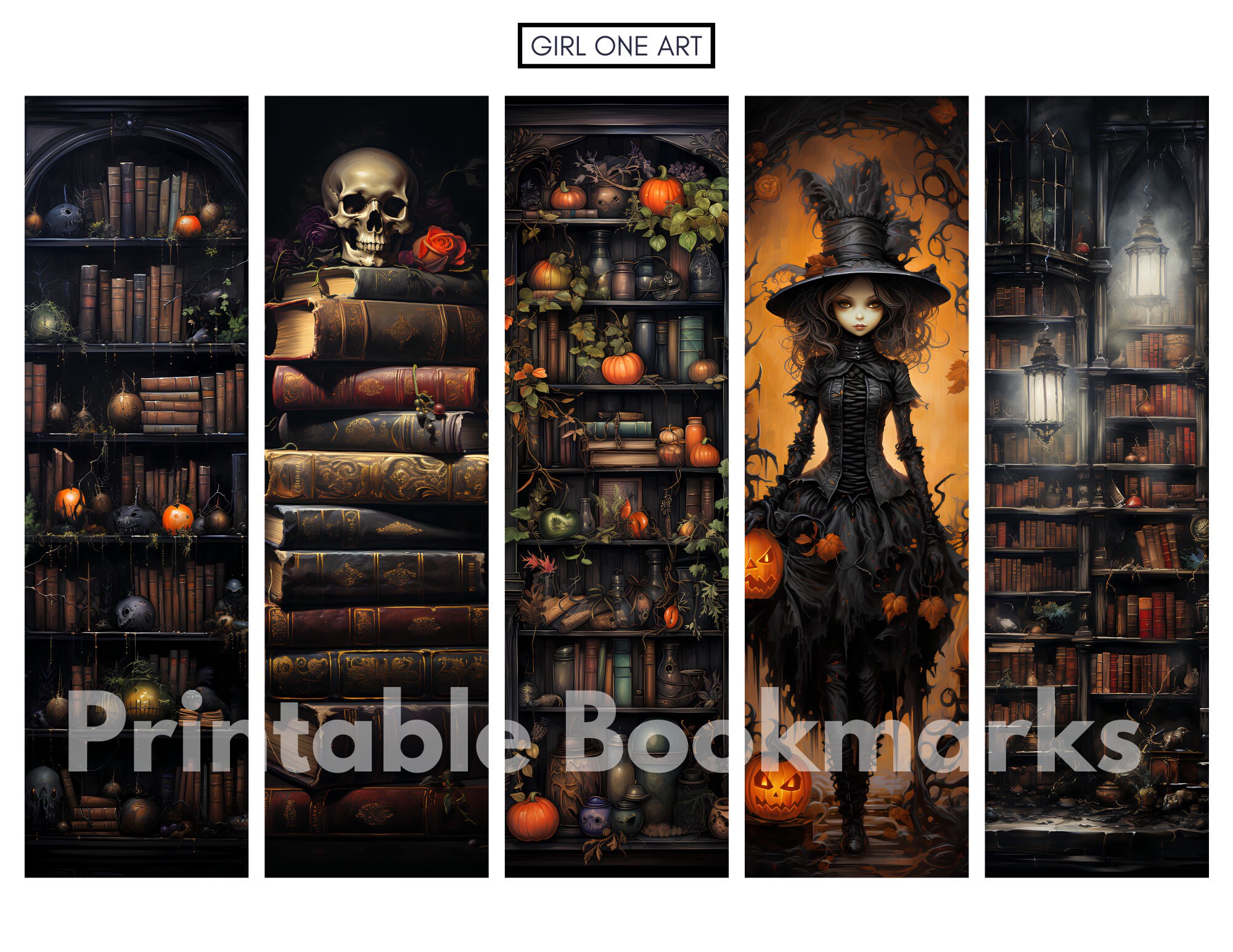 Halloween Academia Printable Bookmarks Bundle Digital Download - Etsy
