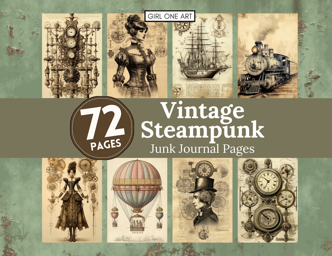 Vintage Steampunk Junk Journal Pages Instant Download Digital Scrapbook ...