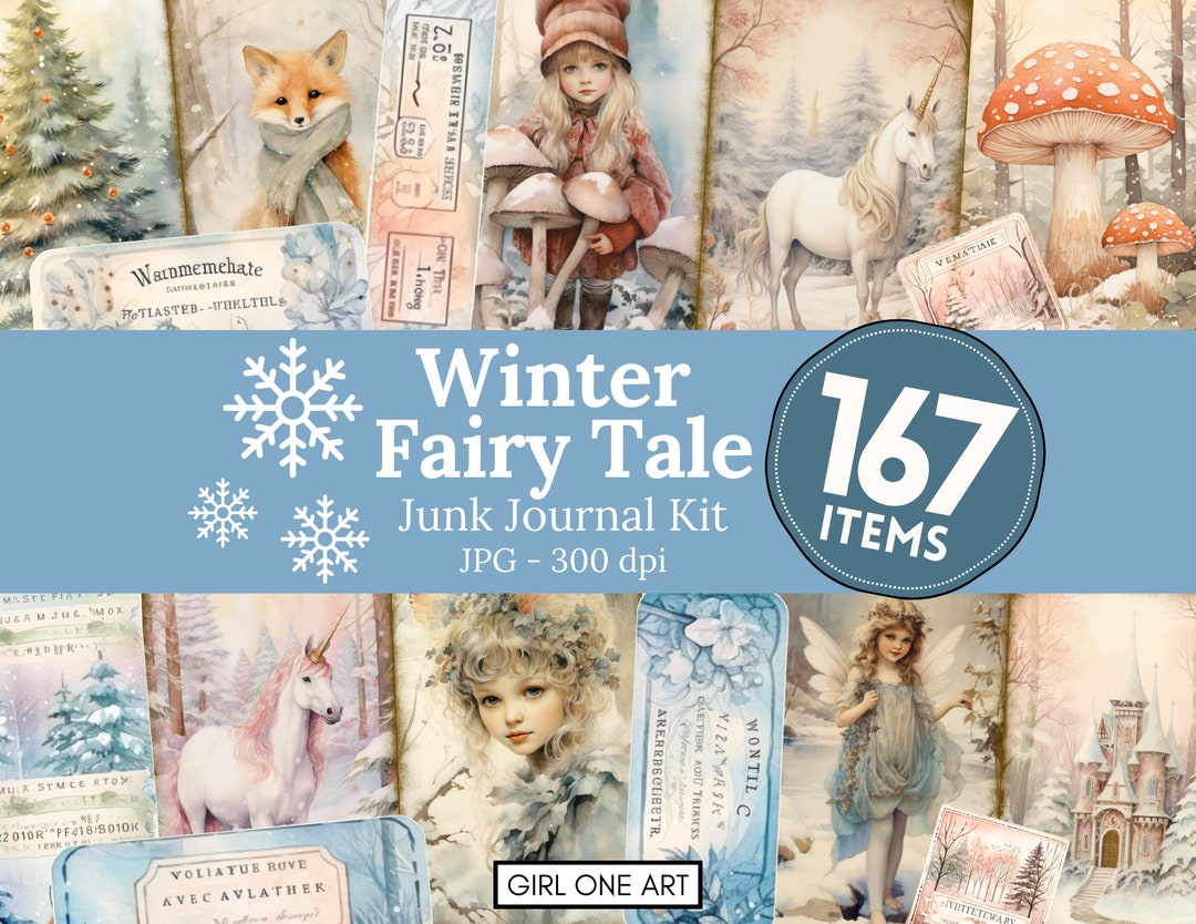 Winter Fairy Tale Junk Journal Kit Instant Download Digital Scrapbook ...