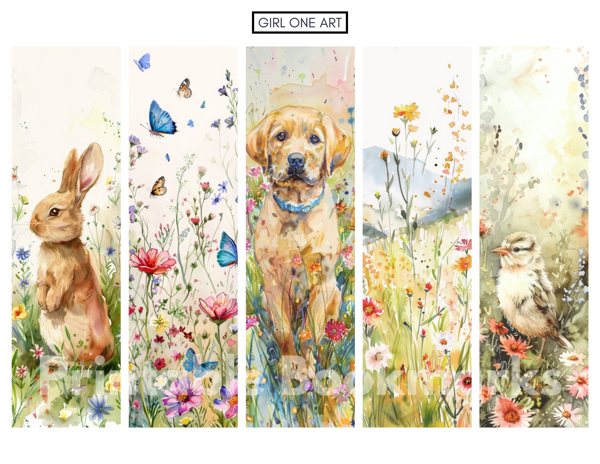 Spring Meadows Printable Bookmark Bundle PNG & JPG Print and Cut ...