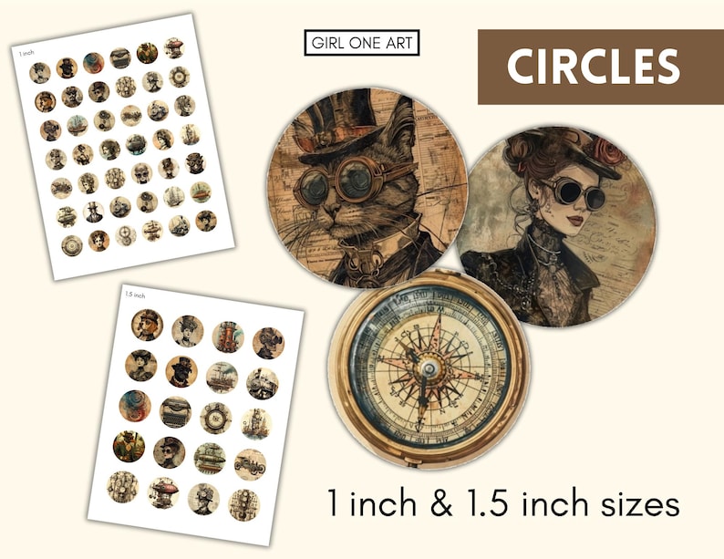 Steampunk Collage Sheets Digital Industrial Grunge Fantasy Mini ...