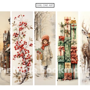 Winter Wonderland Printable Bookmark Bundle PNG JPG Holiday Stocking ...