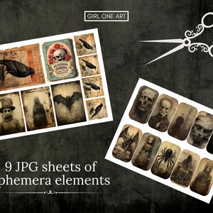Dark Gothic Junk Journal Kit Instant Download Digital Scrapbook Paper ...