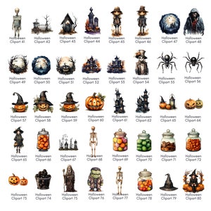 Watercolor Halloween Clipart Mega Bundle PNG SVG Commercial Use ...