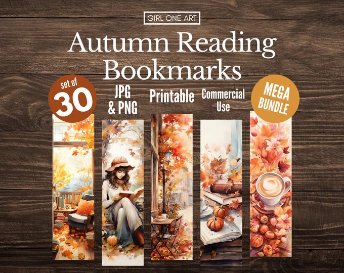 Printable Fall Color Your Own Bookmarks - Set of 4,instant Digital ...