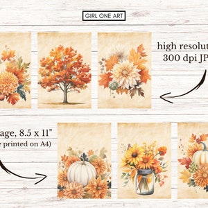 Autumn Junk Journal Pages Instant Download Digital Scrapbook Paper Kit ...