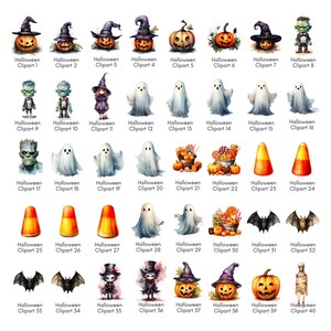Watercolor Halloween Clipart Mega Bundle PNG SVG Commercial Use ...