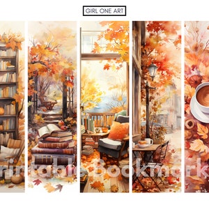 Autumn Reading Printable Bookmarks Bundle Downloadable PNG JPG ...