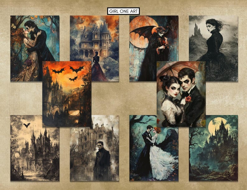 Vintage Vampire Junk Journal Pages: Gothic Dracula Dark Fantasy Paper ...