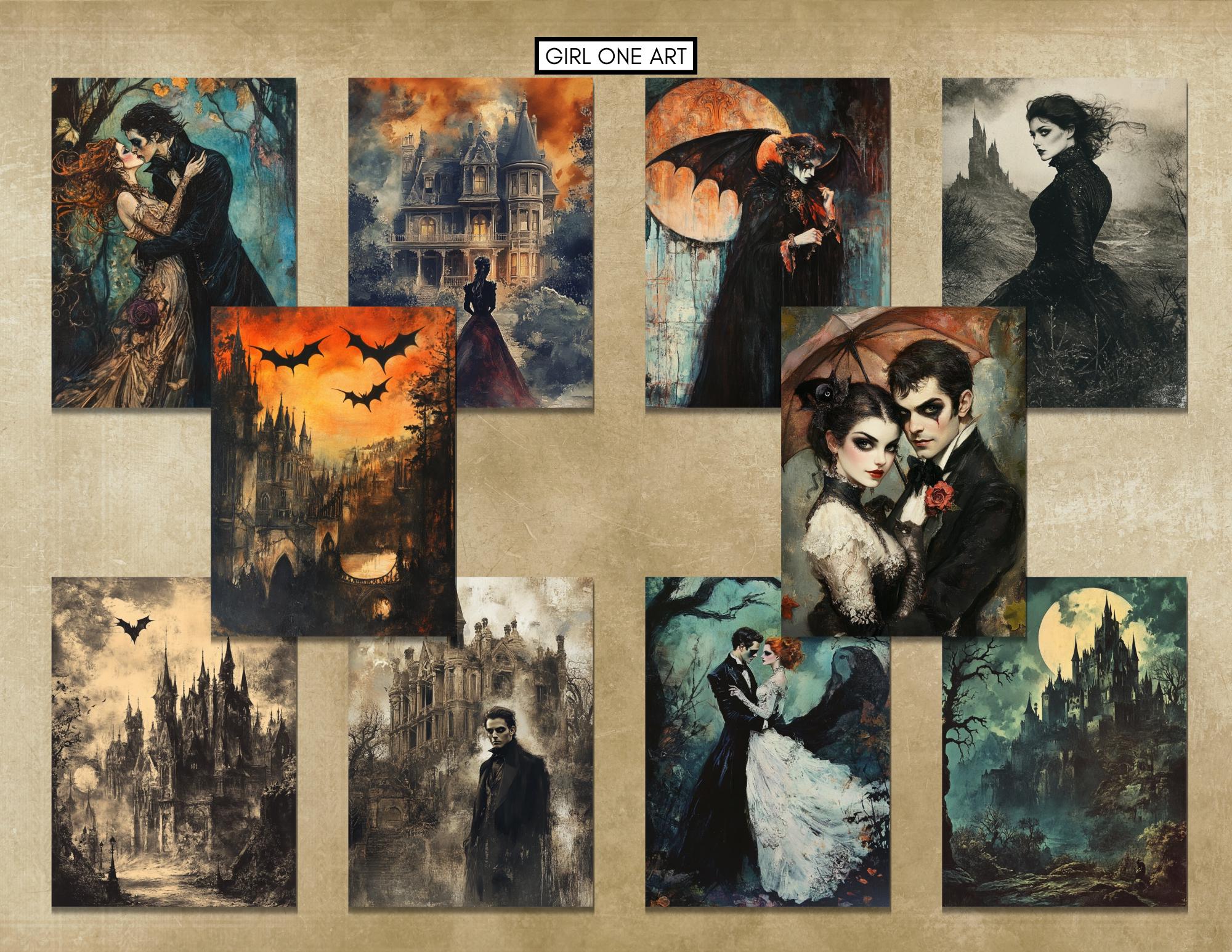 Vintage Vampire Junk Journal Pages: Gothic Dracula Dark Fantasy Paper ...