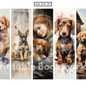 Cute Puppies Printable Bookmark Bundle PNG & JPG Commercial Use Print ...