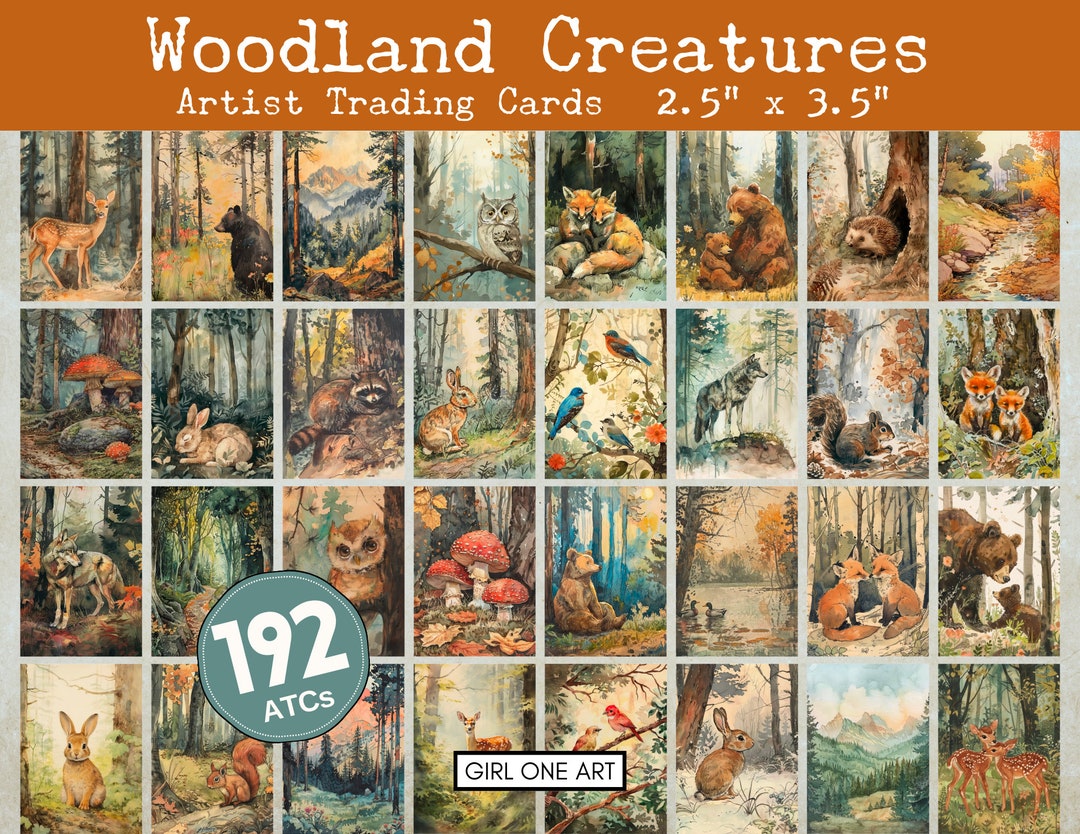 Woodland Creatures Junk Journal Atcs Instant Download Forest Ephemera ...