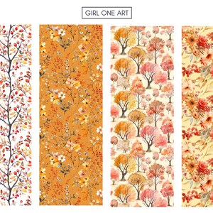 Autumn Printable Paper Seamless Fall Leaves Junk Journal Digital ...